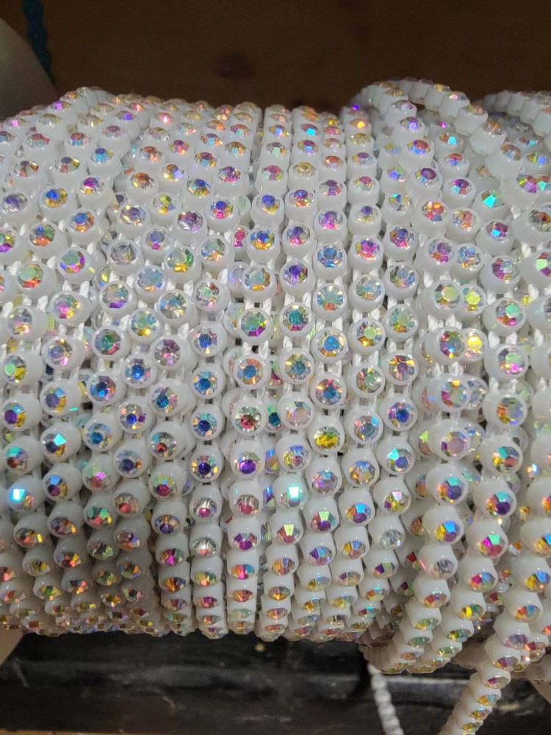 Beautiful SS8 White AB Plastic Rhinestone Banding/decorative Trim ...
