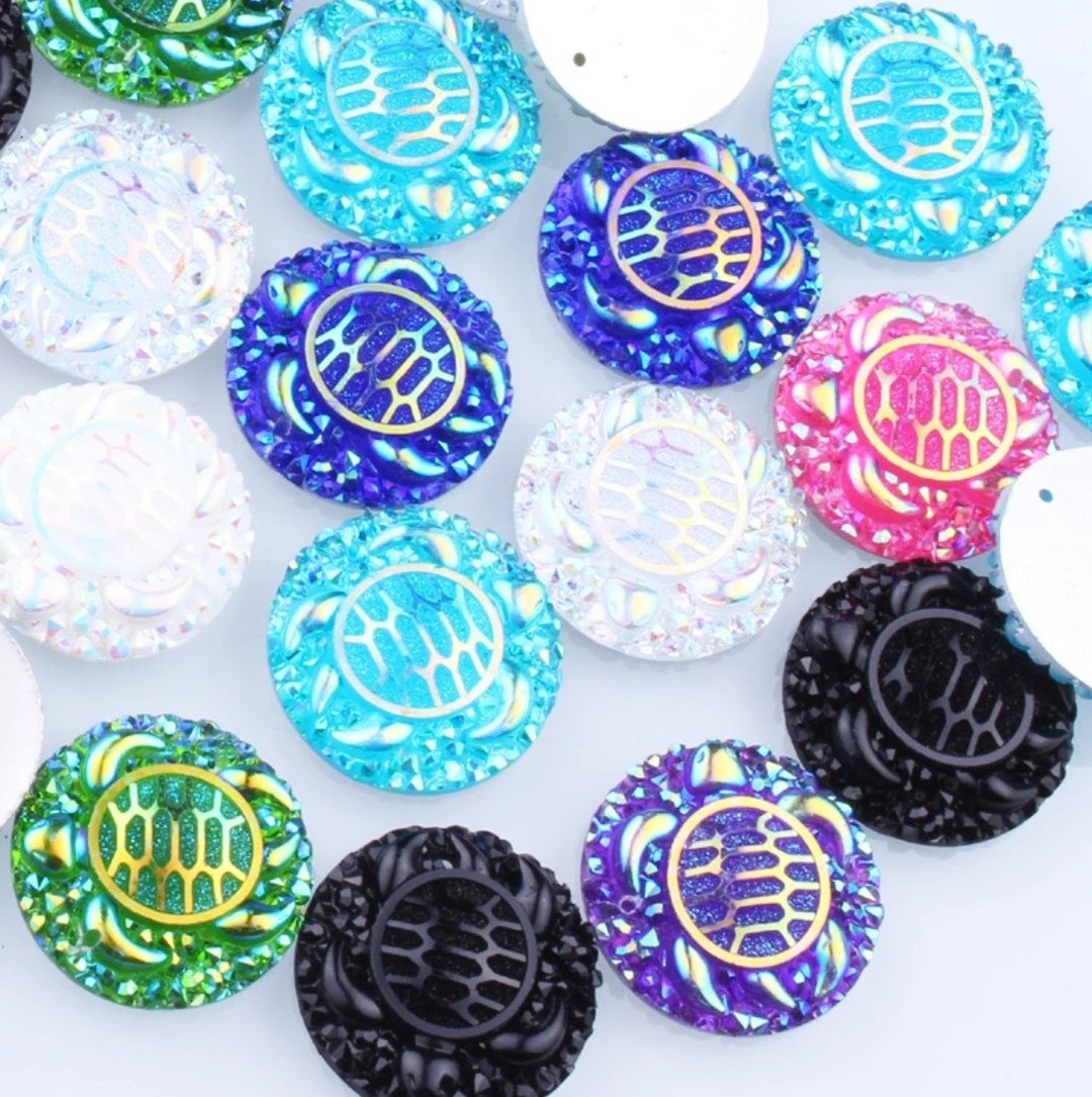 Turtles Set of 2 Resin Cabochons/native American Jewelry Making ...