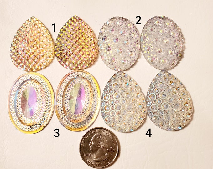 Assorted Set of 4 Pair of Cabochons/acrylic Centers/native American ...