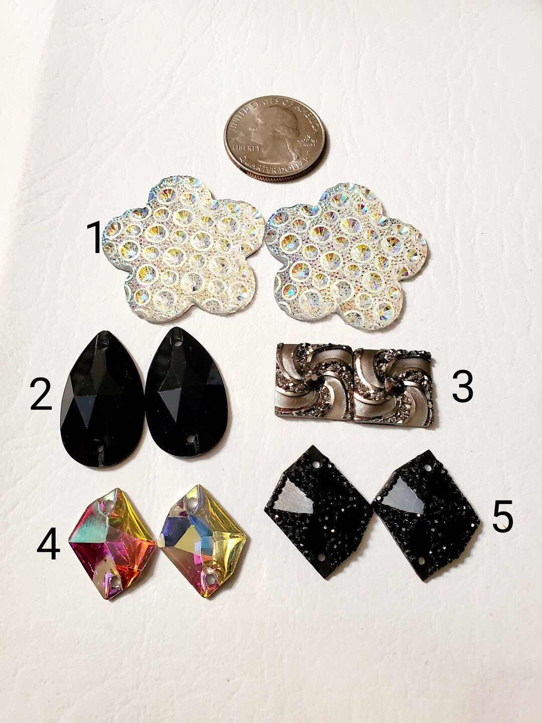 Beautiful Pair of Beading Cabochons/acrylic Centers/beading Supplies ...