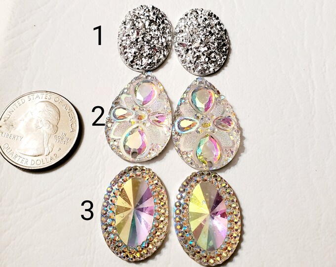 Set of Cabochons/beading Supplies/acrylic Centers/resin Gems/horse-eye ...