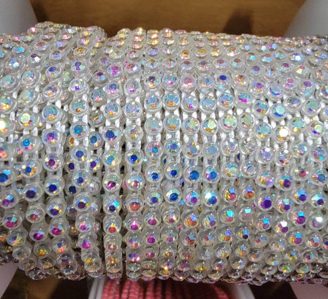 Beautiful SS8 Clear AB Plastic Rhinestone Banding/decorative Trim ...