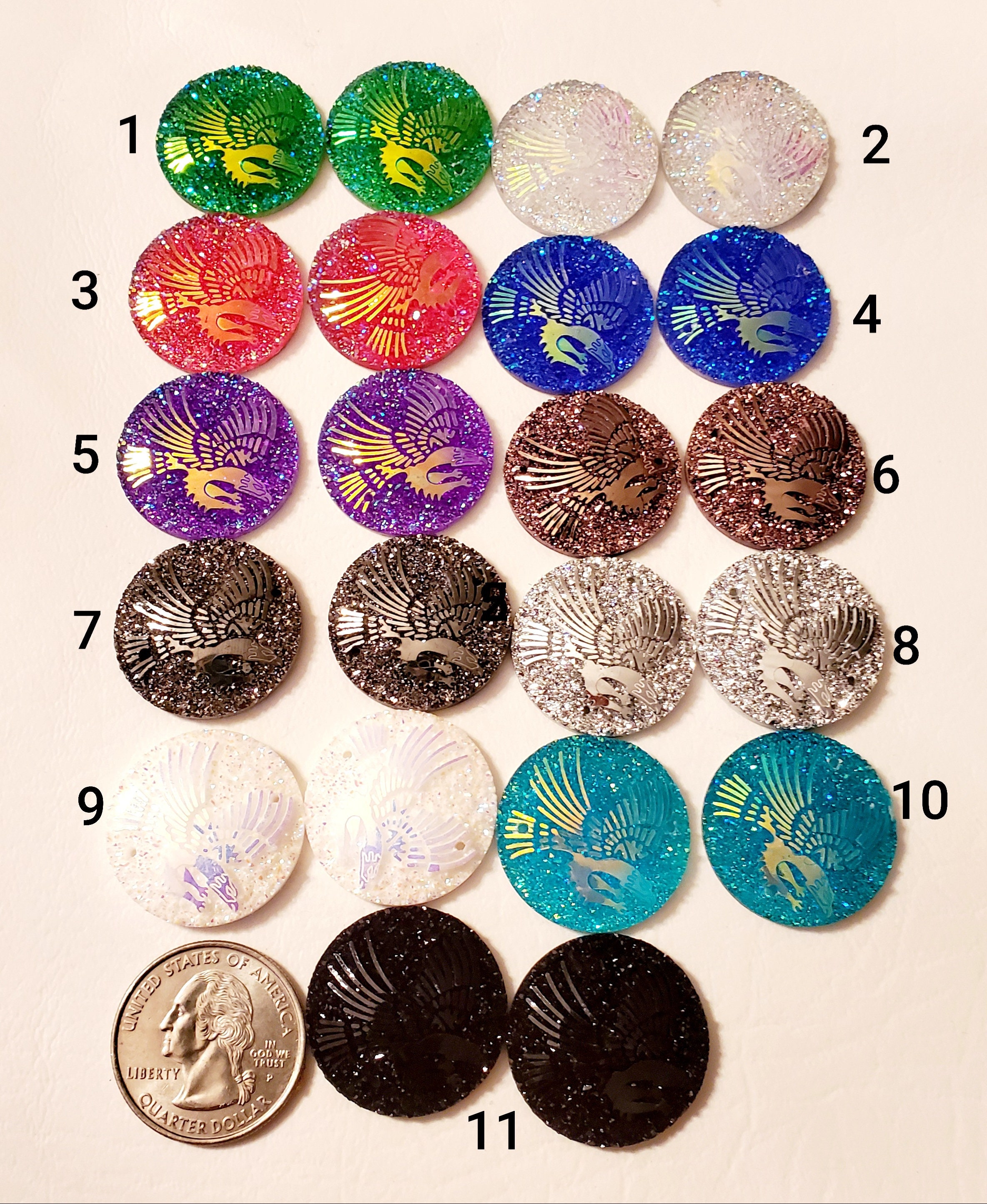 Set of Beautiful Native American Eagle Cabochons/ Round Eagle Acrylic ...