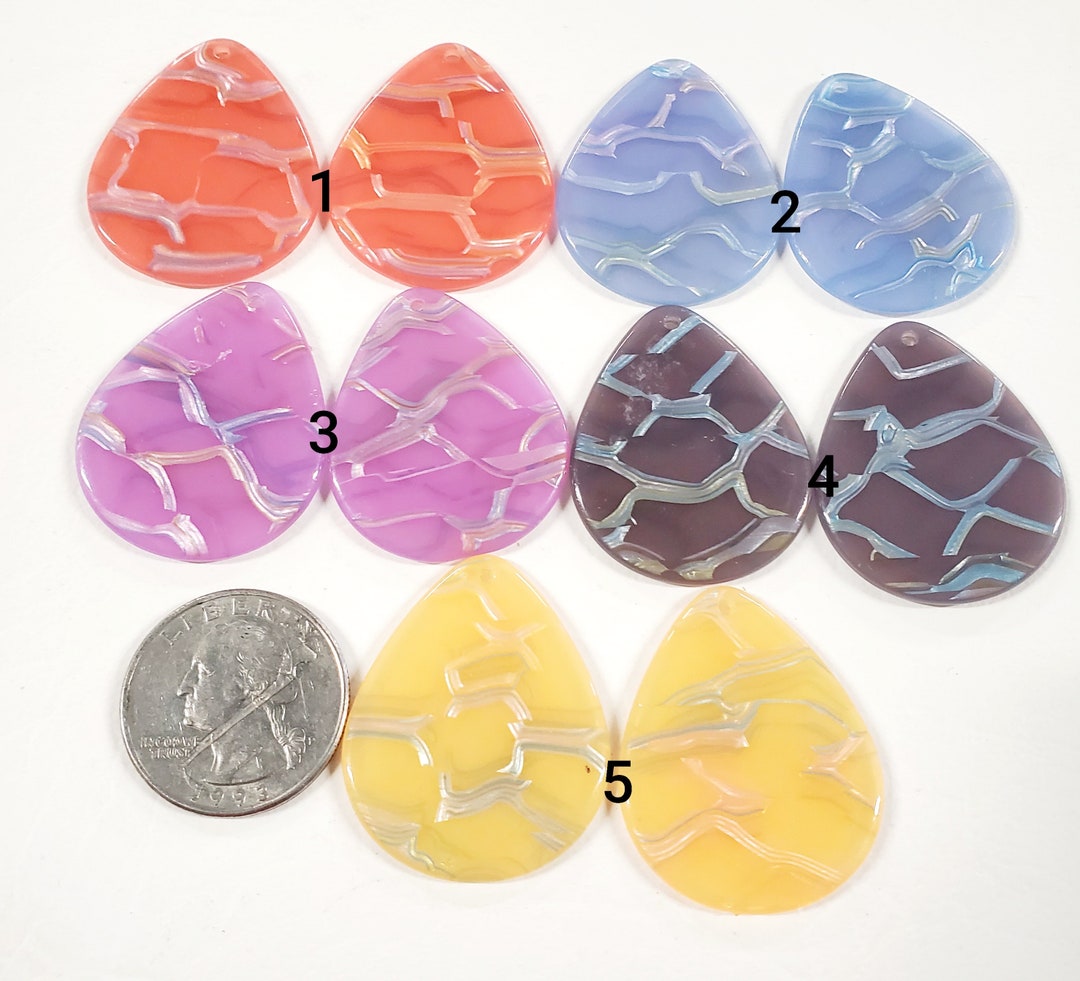 Teardrop 35mm Acrylic Slab Cabochons/beading Supplies/jewelry Materials ...