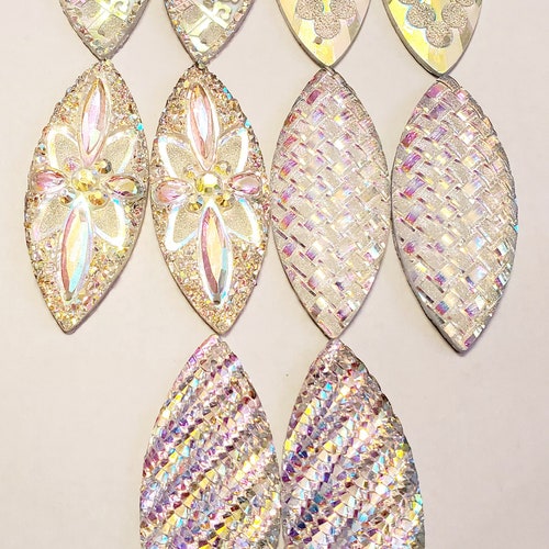 Assorted Set of 4 Pair of Cabochons/acrylic Centers/native - Etsy