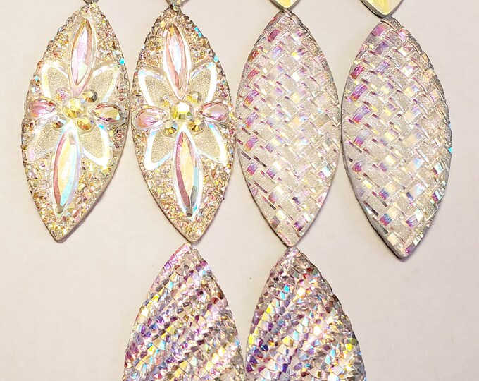 Pair or Complete Set of AB Acrylic Cabochons/cabs/beading Supplies ...