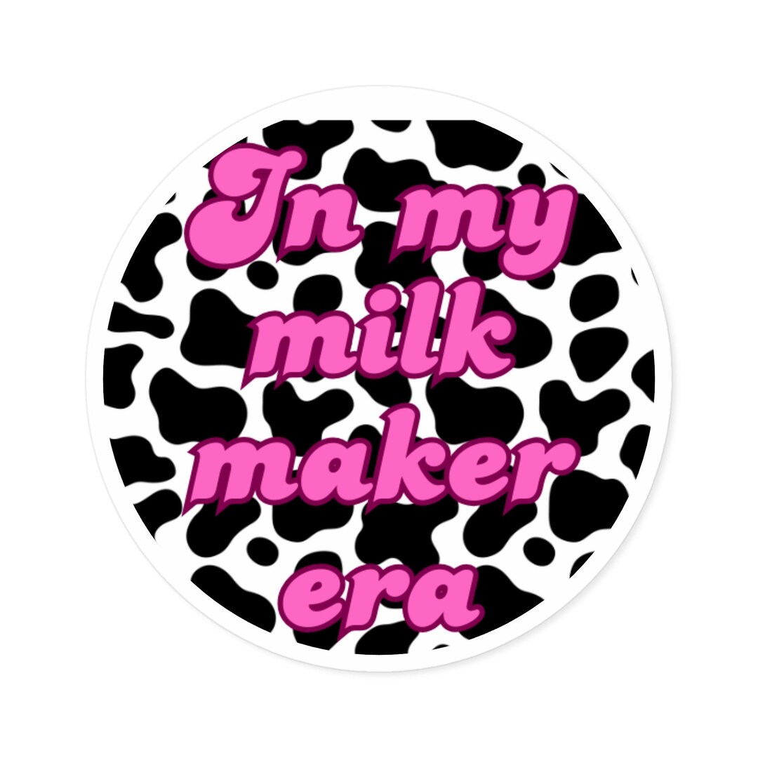 Breastfeeding Milk Maker Cow Print Round Stickers, Indoor Outdoor ...