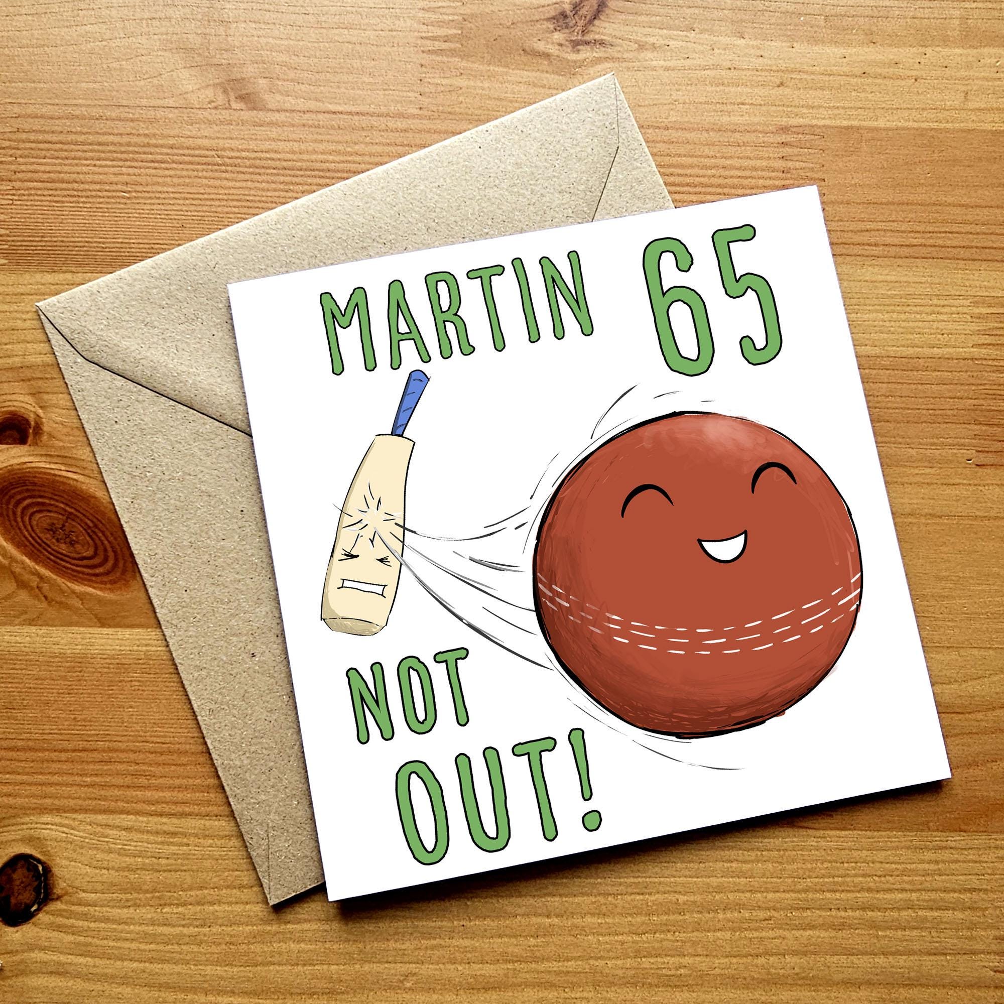 Tarjeta de cumpleaños número 75 para un fanático del cricket: ¡75 Not ...