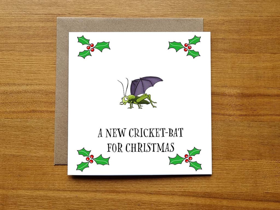 Cricket Christmas Card - Funny Cricket-bat Pun - Etsy UK
