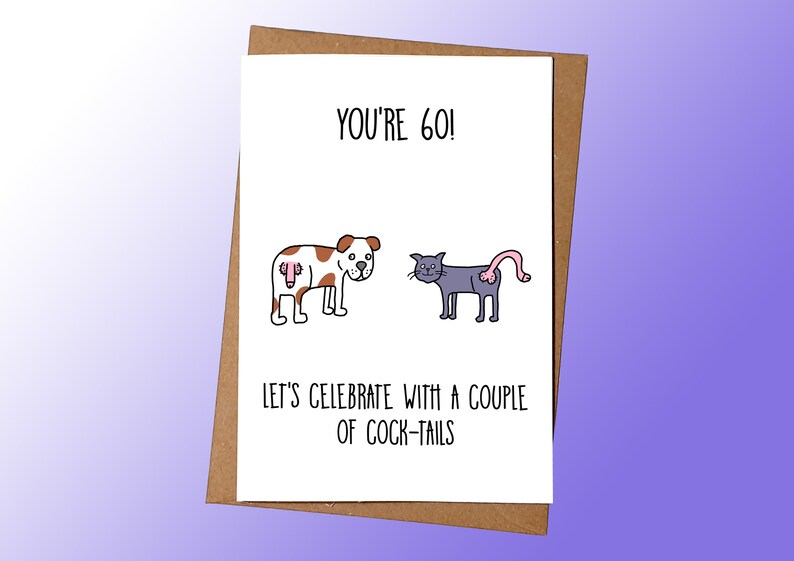 Funny Rude 60th Birthday Card Let s Celebrate With A Etsy