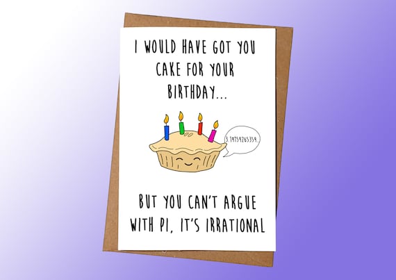 Funny Maths Birthday Card Card For Mathematicians Maths | Etsy