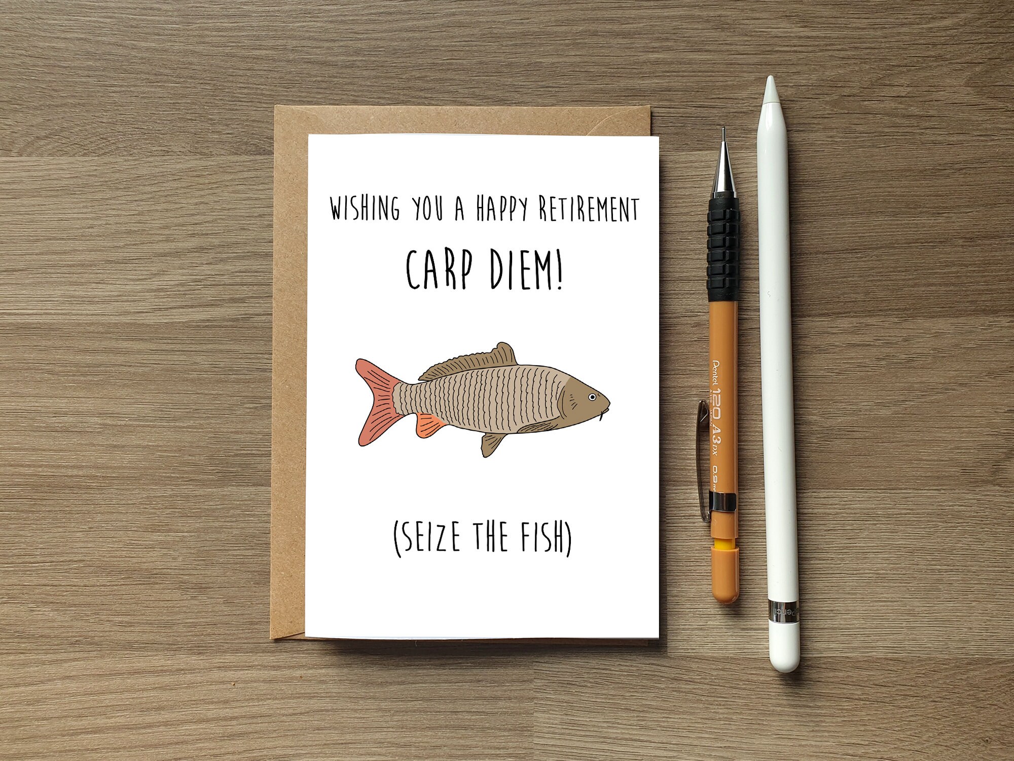 Funny Fishing Retirement Card Happy Retirement Carp Diem - Etsy