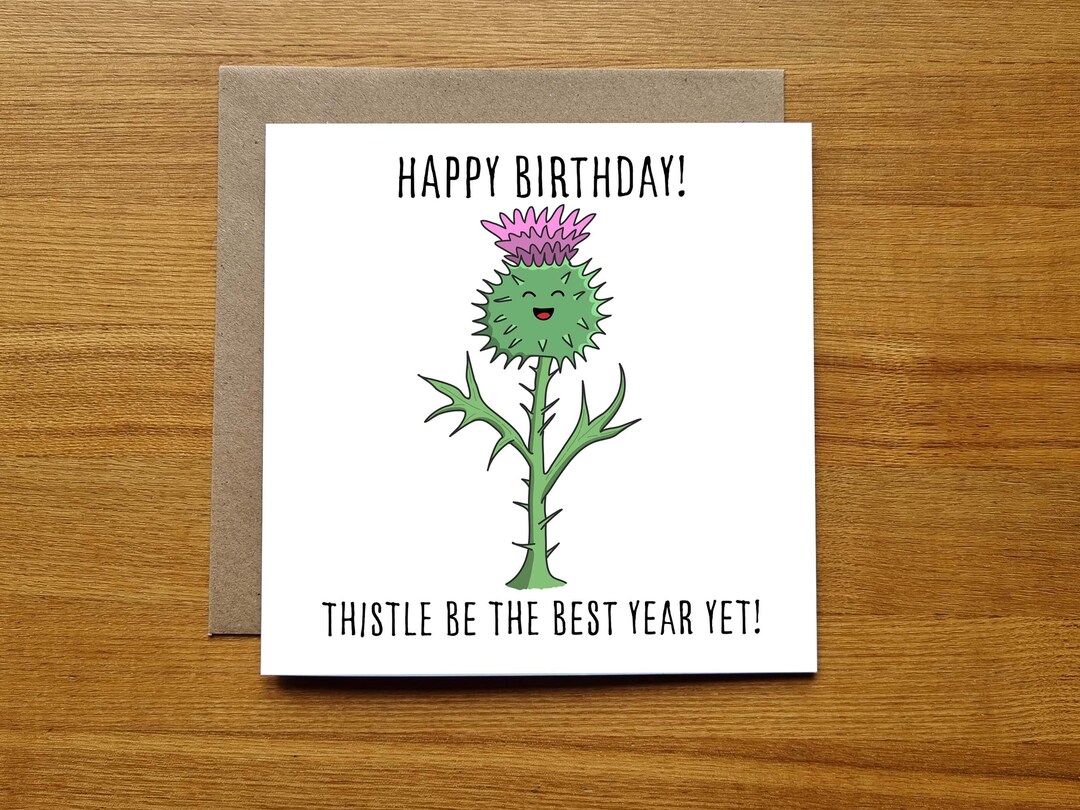 Funny Thistle Birthday Card Pun - Etsy UK