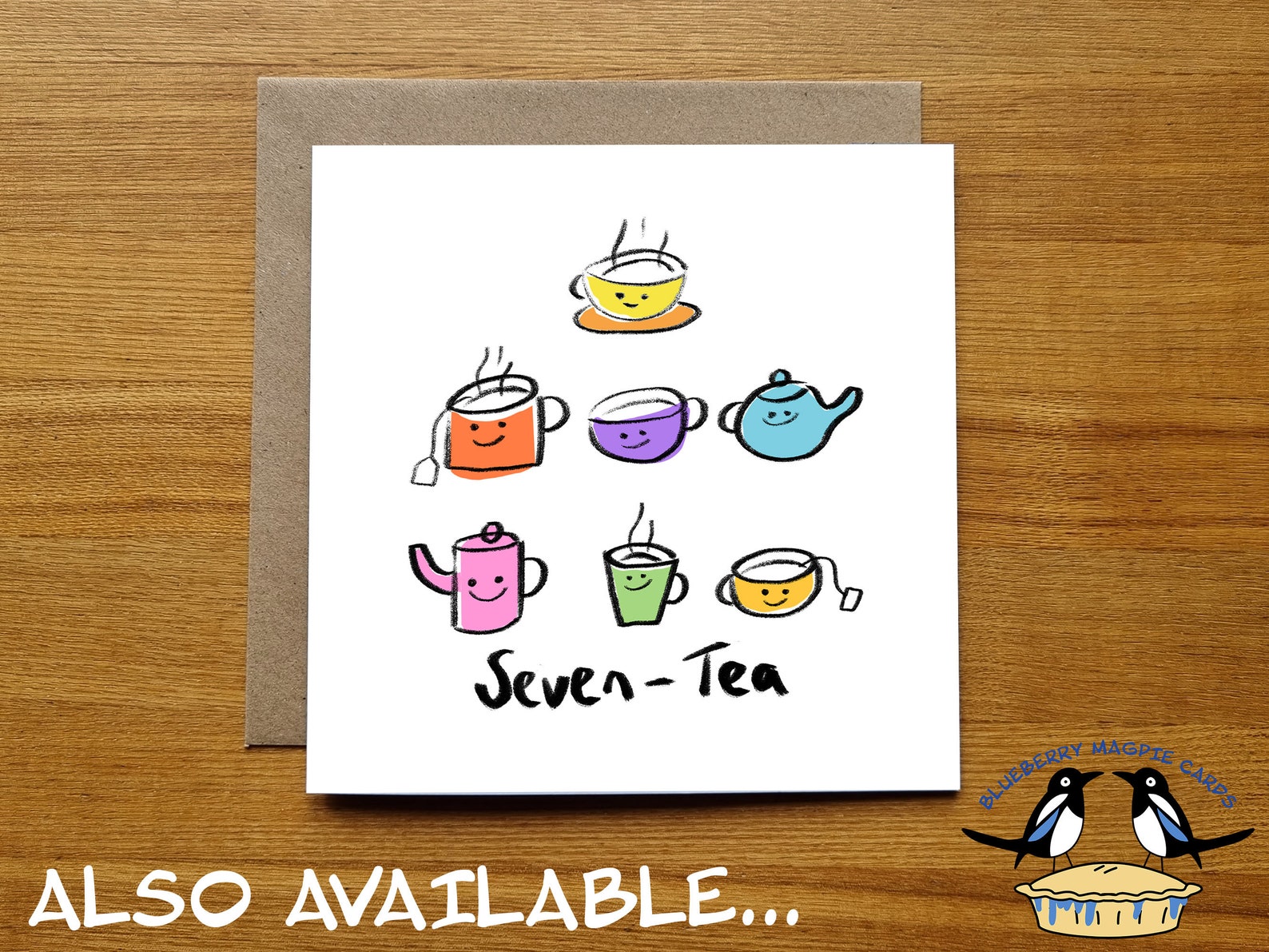 80th Birthday Card - Funny Pun Card - "eight-tea" - Tea Drinker's ...