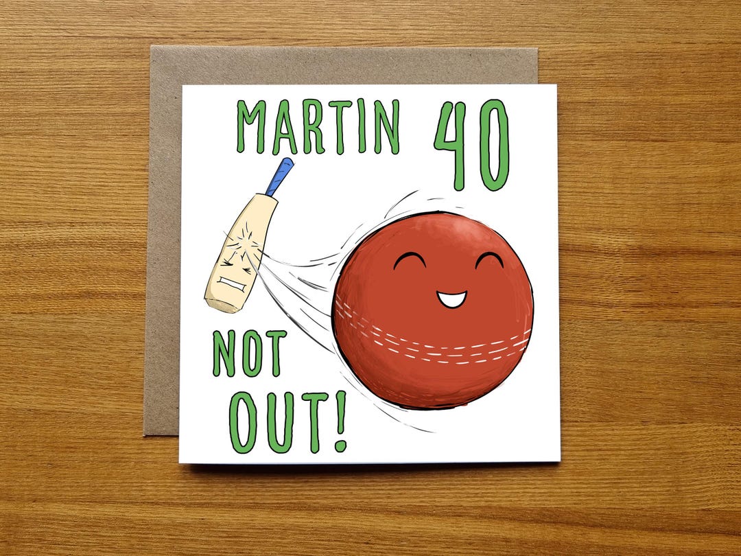 40th Birthday Card Fo Cricket Fan - 40 Not Out! - Etsy