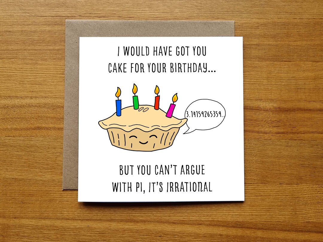 Funny Maths Birthday Card - Card for Mathematicians - Maths Students ...