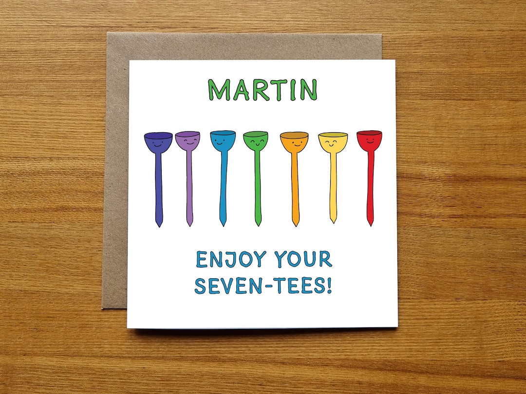 Funny 70th Birthday Card Golf - Enjoy Your Seven Tees! - Etsy UK