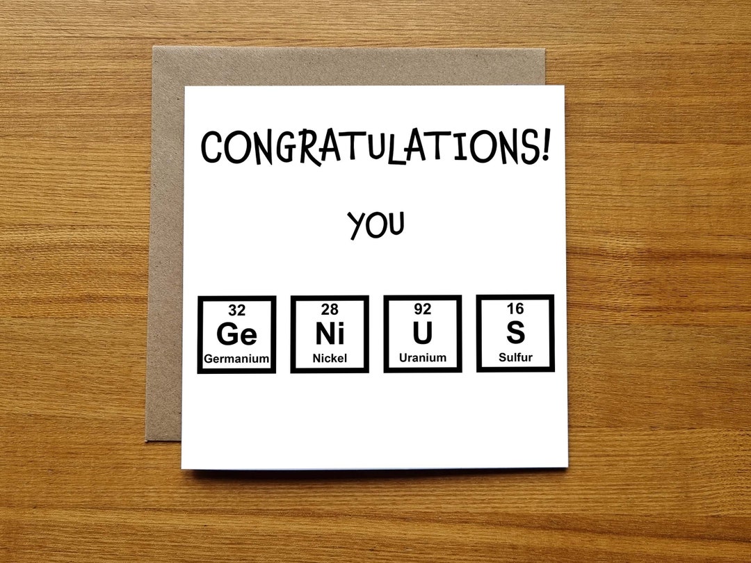 Congratulation Card Science Students Exam Success Chemistry Graduate - Etsy