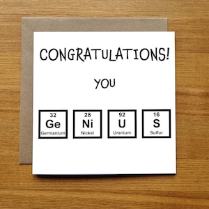 Congratulation Card Science Students Exam Success Chemistry Graduate - Etsy
