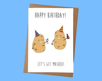 Mash Birthday Card - Etsy UK