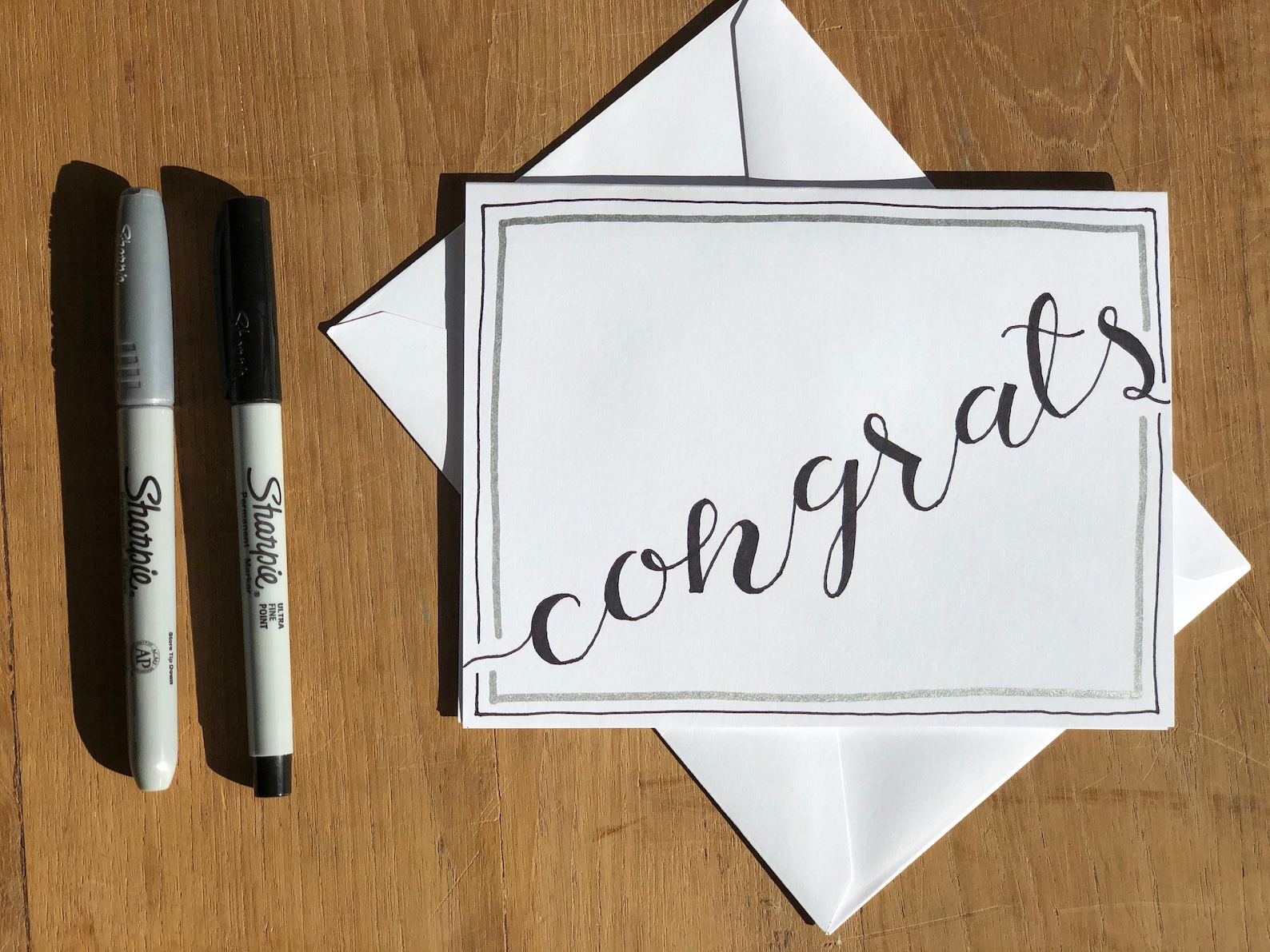 Congratulations Greeting Card | Hand Drawn With Personalized Envelope ...