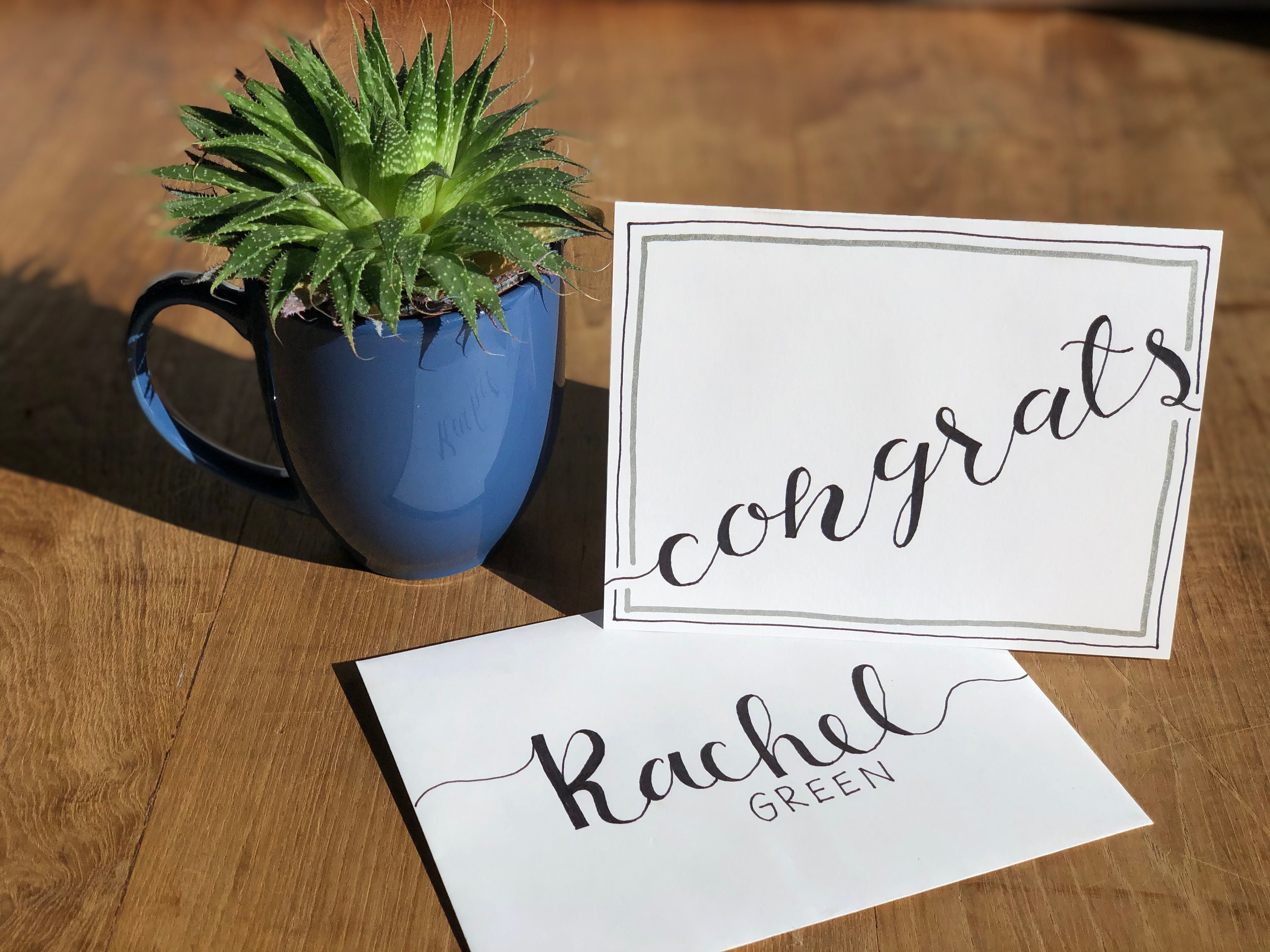 Congratulations Greeting Card | Hand Drawn With Personalized Envelope ...