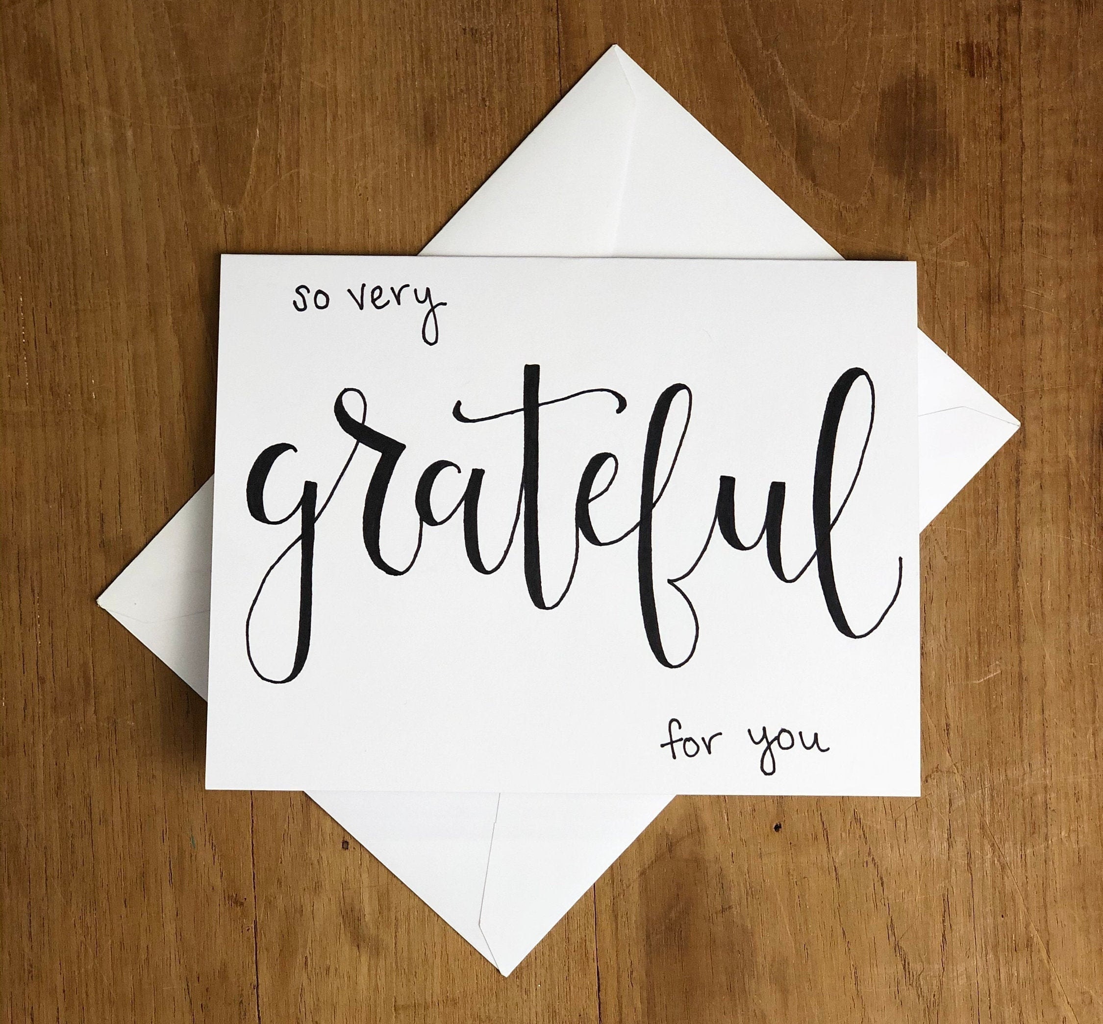 Grateful for You Greeting Card | Hand Drawn With Personalized Envelope ...