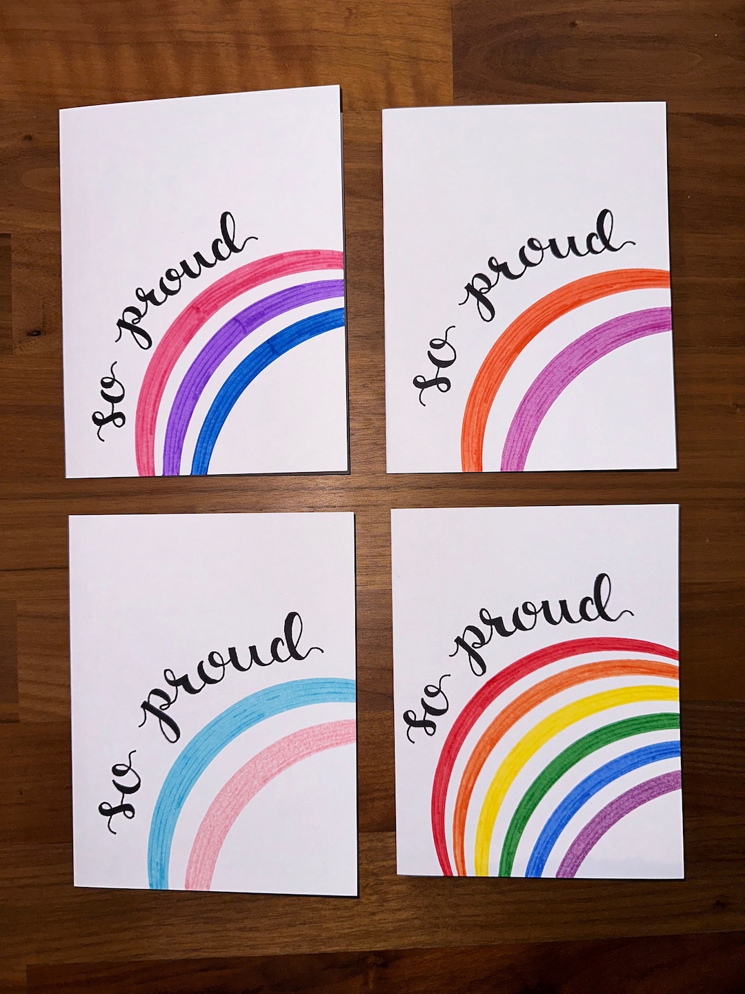 Rainbow LGBTQ+ "so Proud" Card | Hand Drawn With Personalized Envelope ...