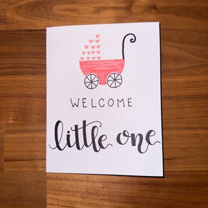 Welcome Little One Baby Shower Card | Hand Drawn With Personalized ...
