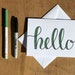 Hello Greeting Card Hand Drawn With Personalized Envelope - Etsy