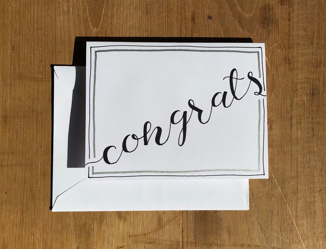 Congratulations Greeting Card | Hand Drawn With Personalized Envelope ...