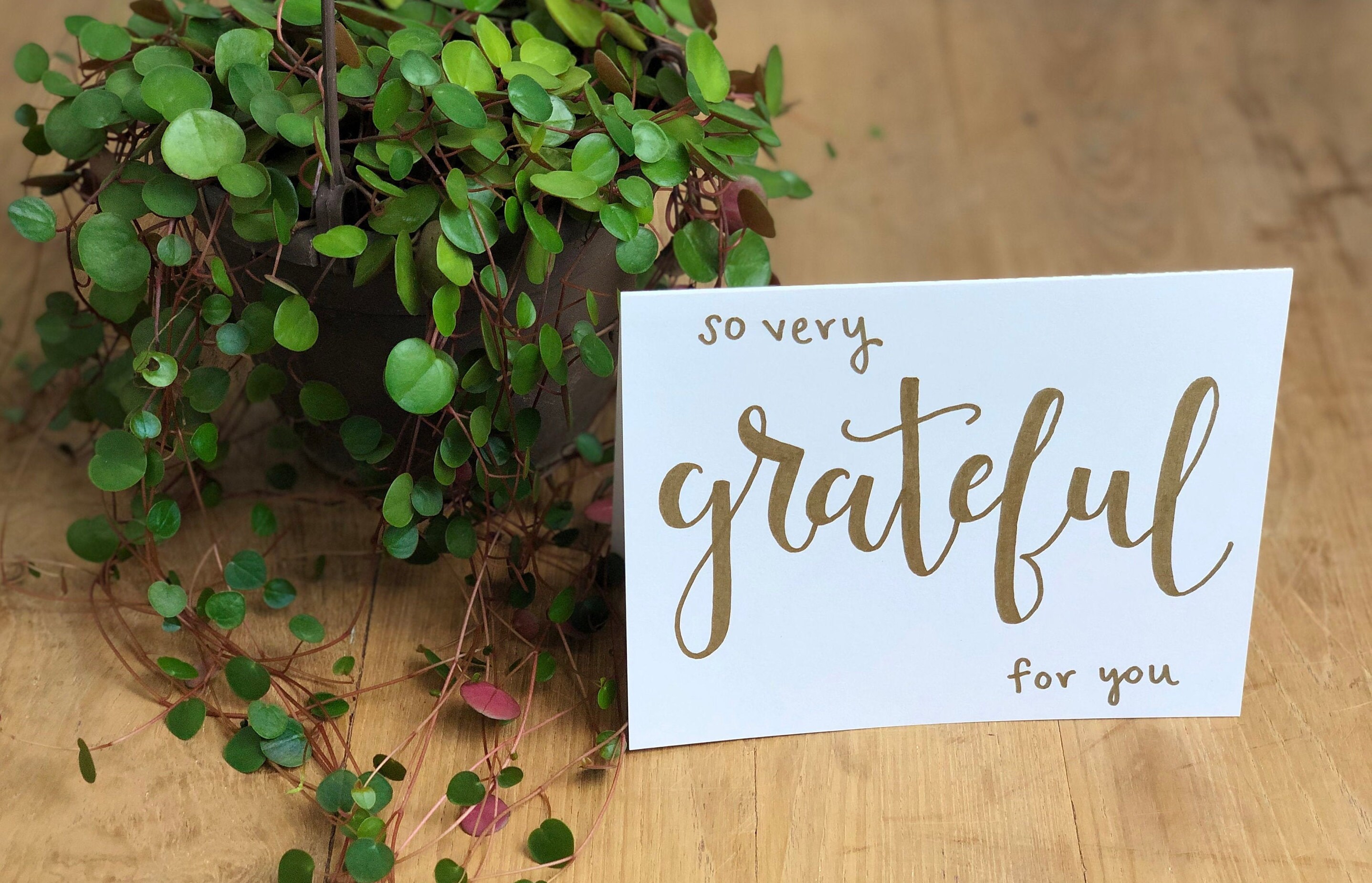 Grateful for You Greeting Card Hand Drawn With Personalized - Etsy
