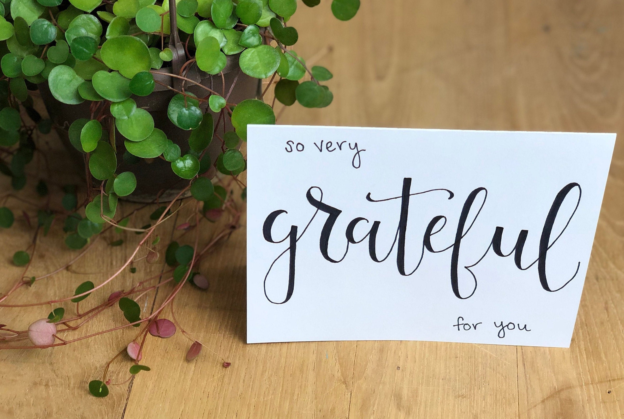 Grateful for You Greeting Card Hand Drawn With Personalized - Etsy