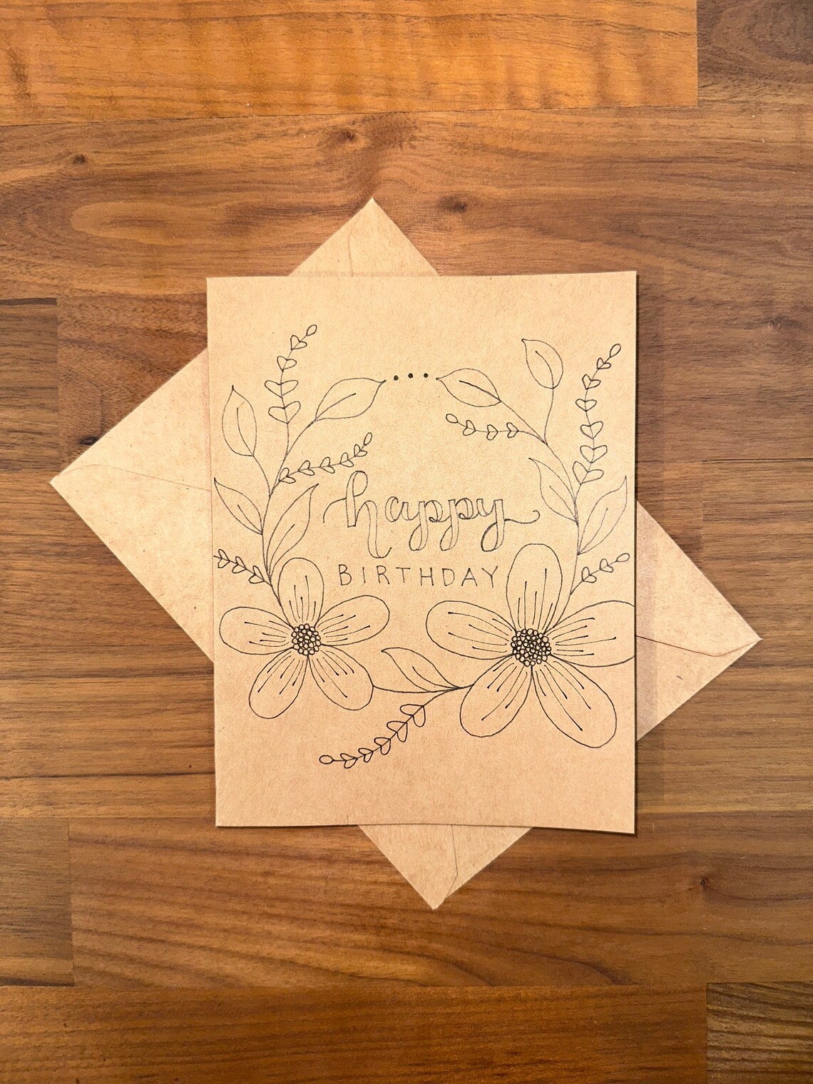 Birthday, Congrats, or Thank You Card | Hand Drawn With Personalized Envelope – Blank Inside - Etsy