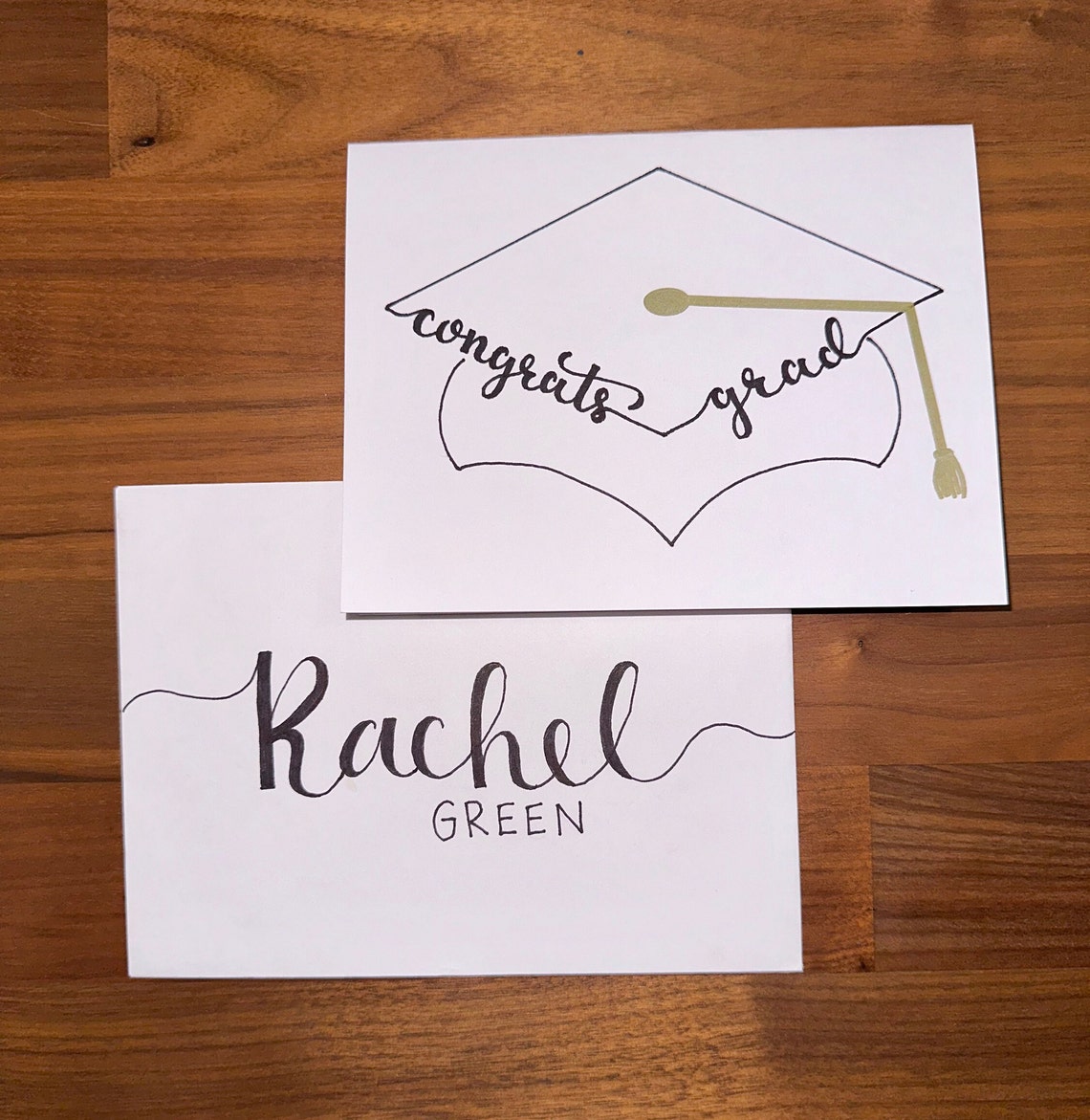 Congrats Grad Card | Hand Drawn With Personalized Envelope — Blank ...