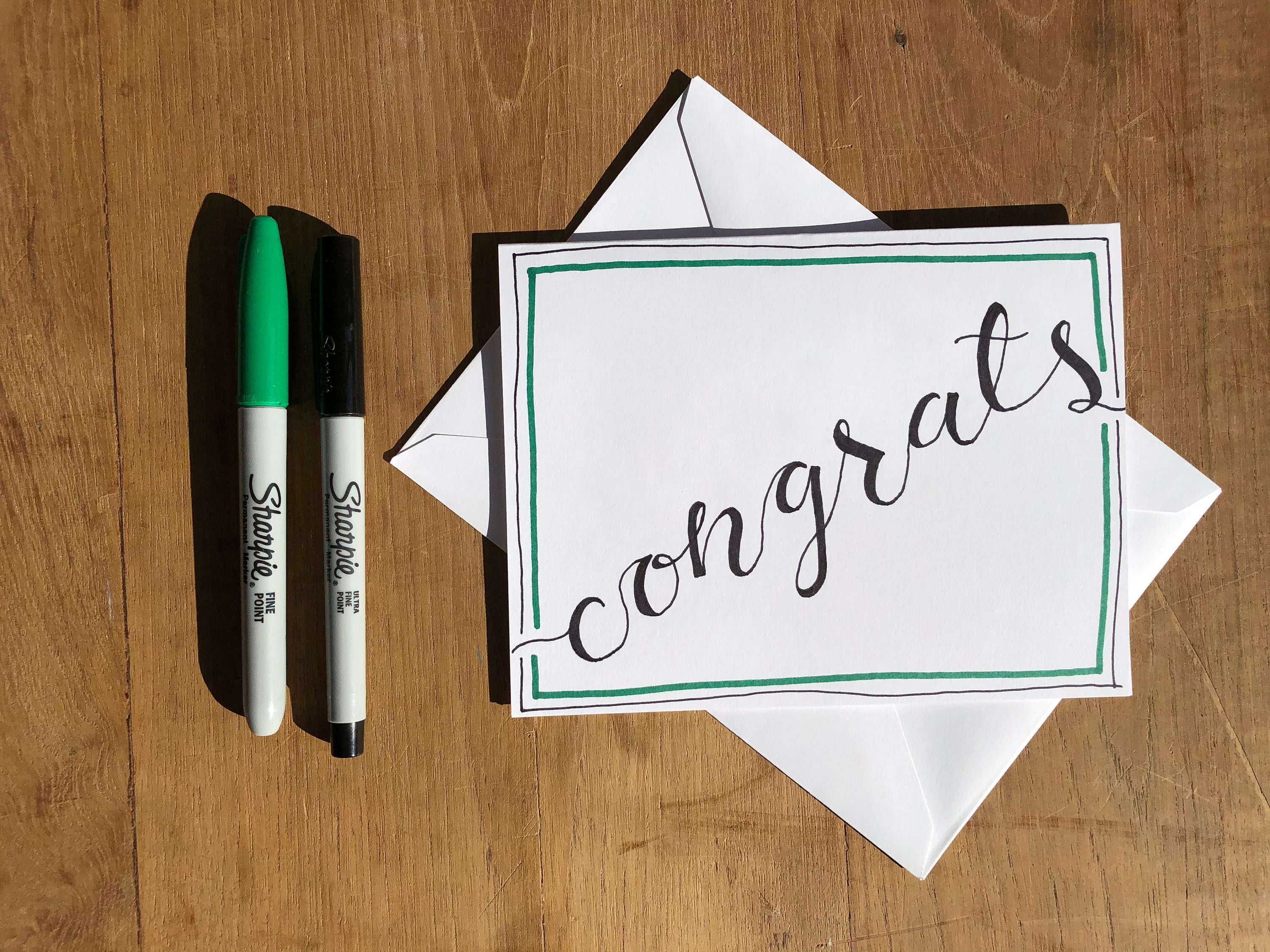 Congratulations Greeting Card | Hand Drawn With Personalized Envelope ...