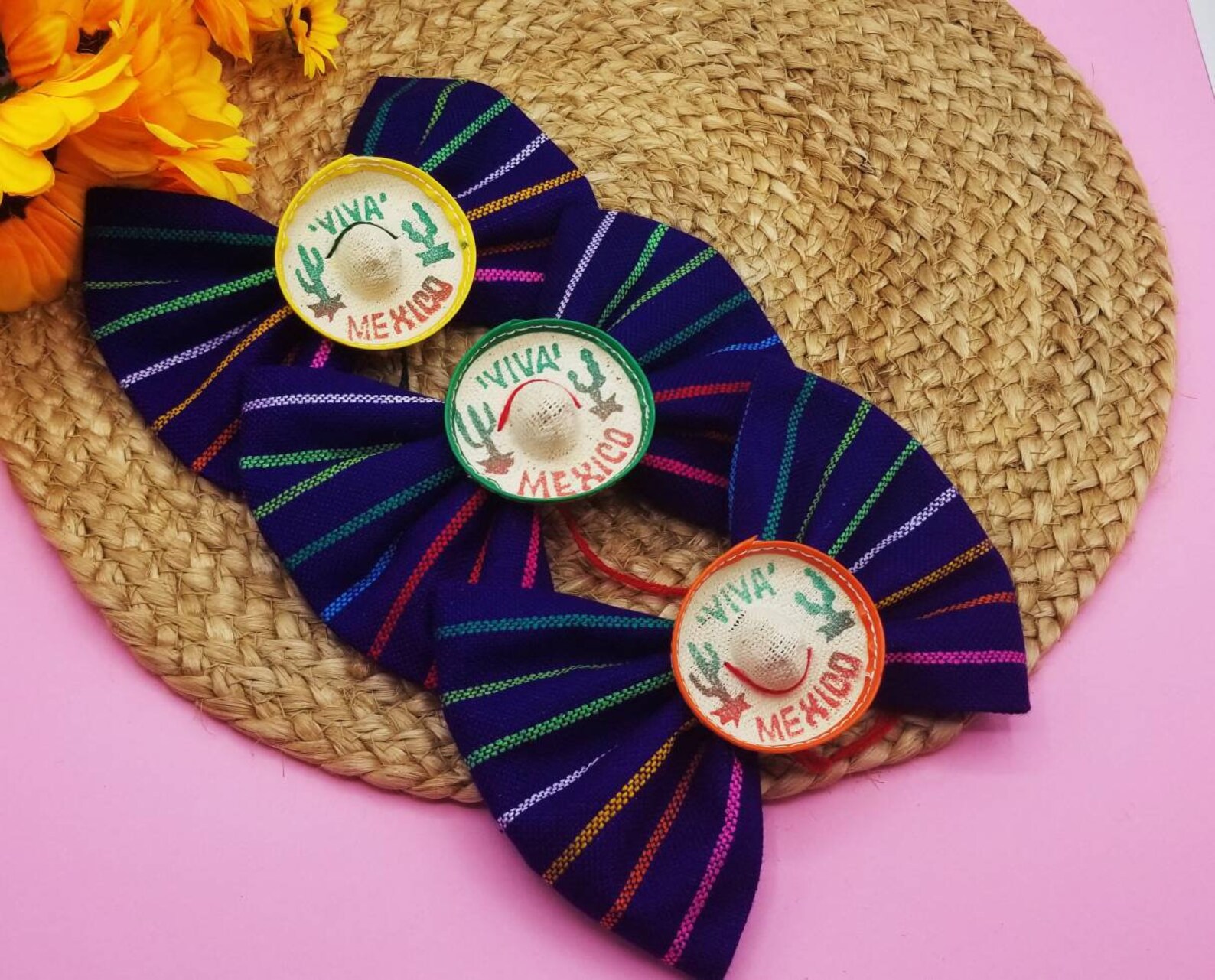 Mexican Hair Bow, Serape Hair Bow, Purple Hair Bow, 5 De Mayo Hair Bow ...