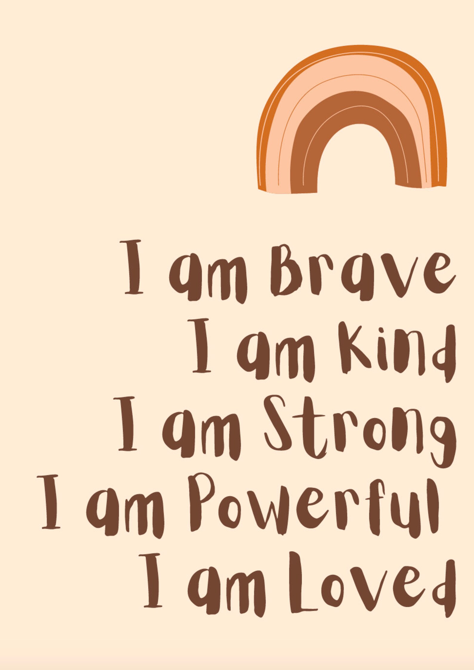 A4 Boho Print Positive Affirmation Print Nursery Decor | Etsy