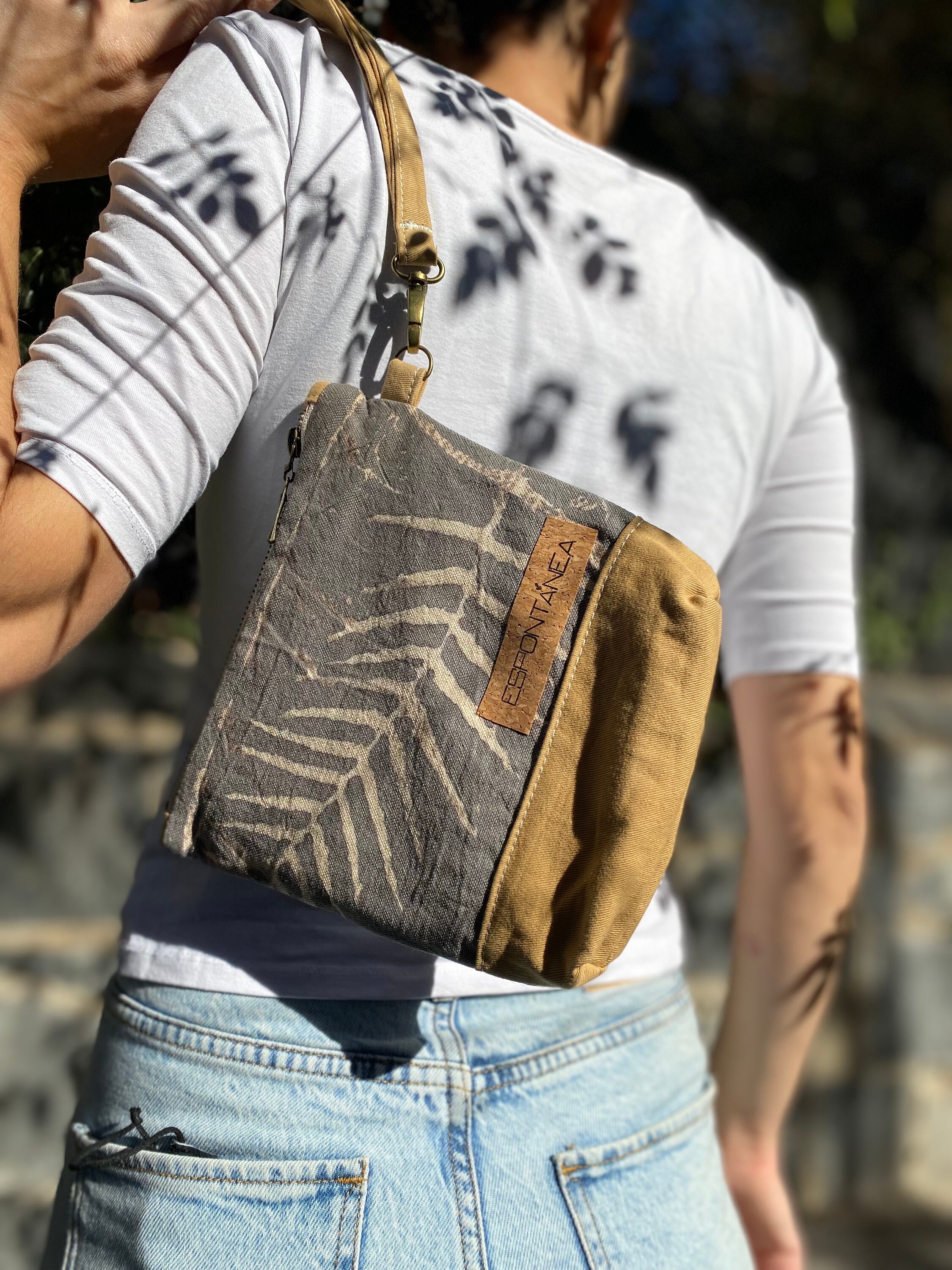 Natural Dye Cosmetic Bag, Eco Print Makeup Bag, Hand Dyed Cotton Canvas ...