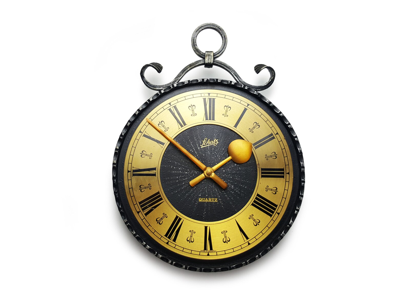 Mid Century SCHATZ Wall Clock / vintage German Clock / Brutalist Style ...