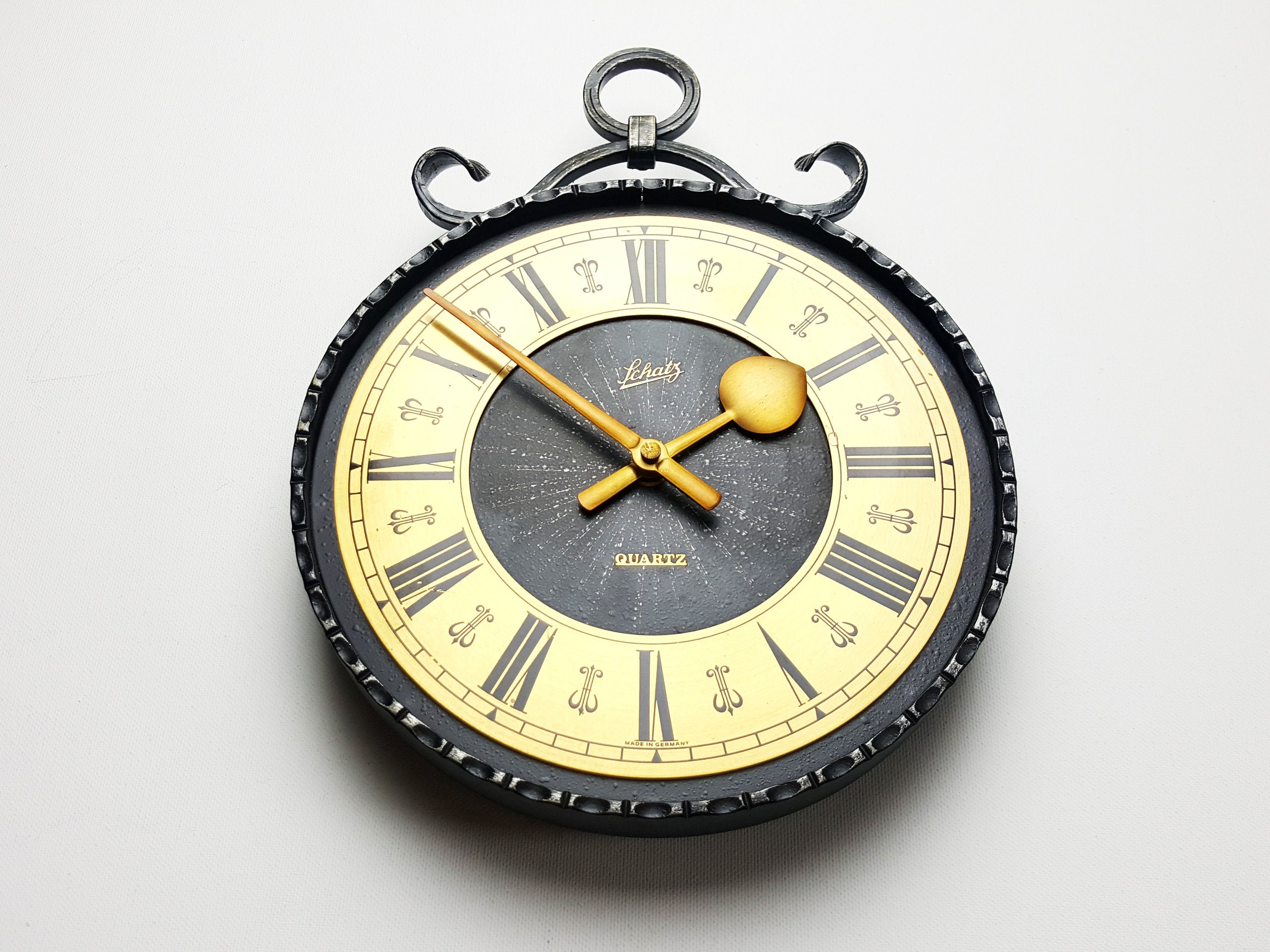 Mid Century SCHATZ Wall Clock / Vintage German Clock / Brutalist Style ...