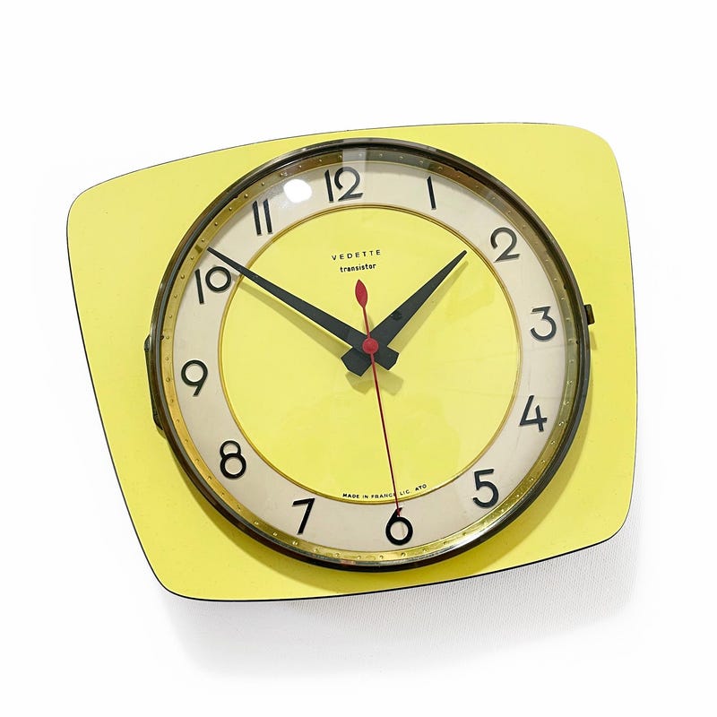 Yellow Wall Clock - Etsy