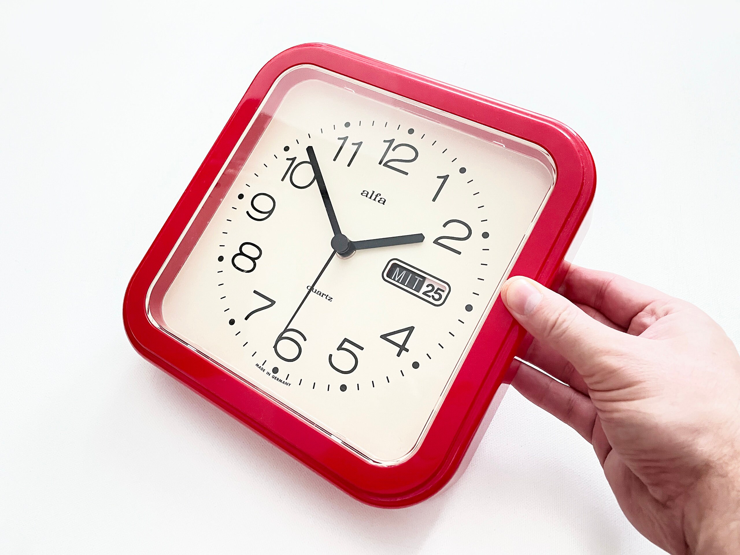 Vintage 1970s Space Age Clock ALFA GERMANY Plastic Wall Clock ...