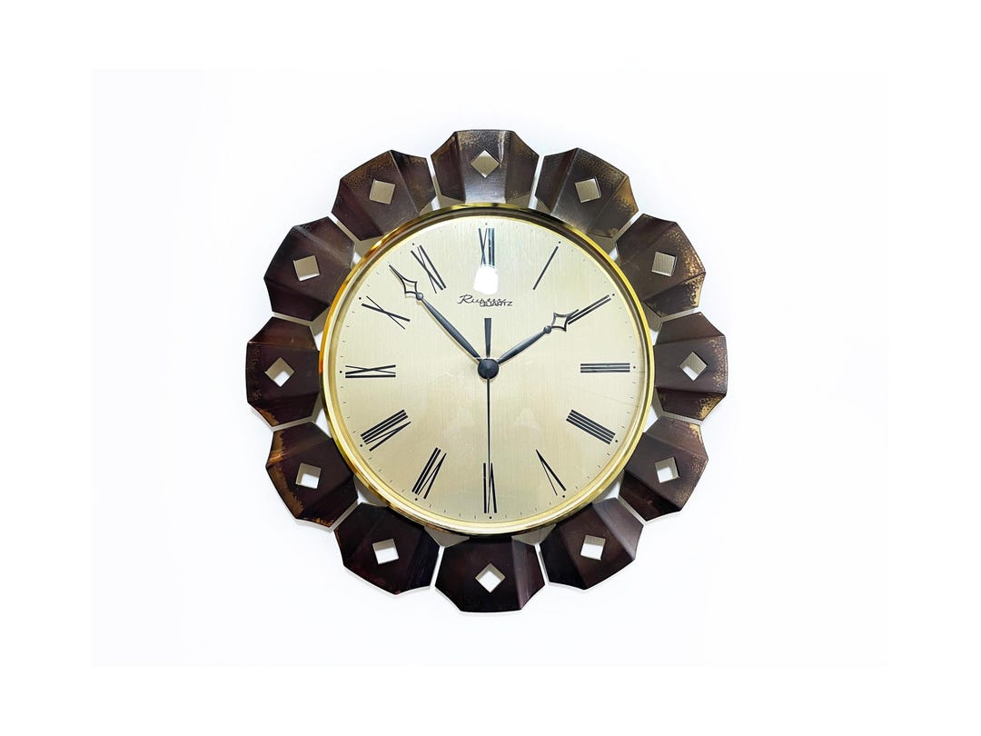 Mid Century Modern Richter Wall Clock Unique, Vintage Sunburst Clock ...