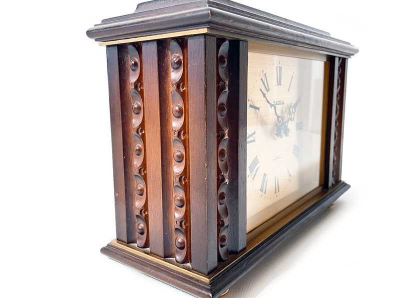 Vintage HERMLE Germany Mantel Clock, Wooden Desk Clock Shelf Table ...