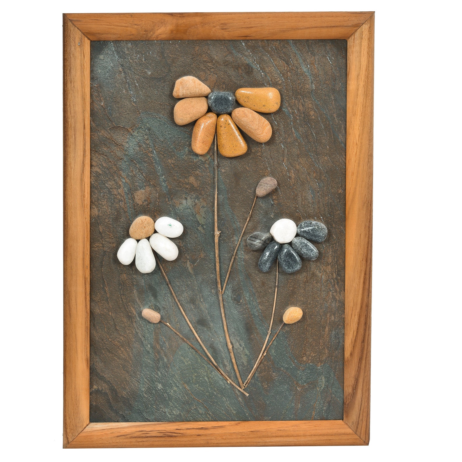 Spring Comes With Pebble Flowers. Flower Bouquet With Pebble Art ...