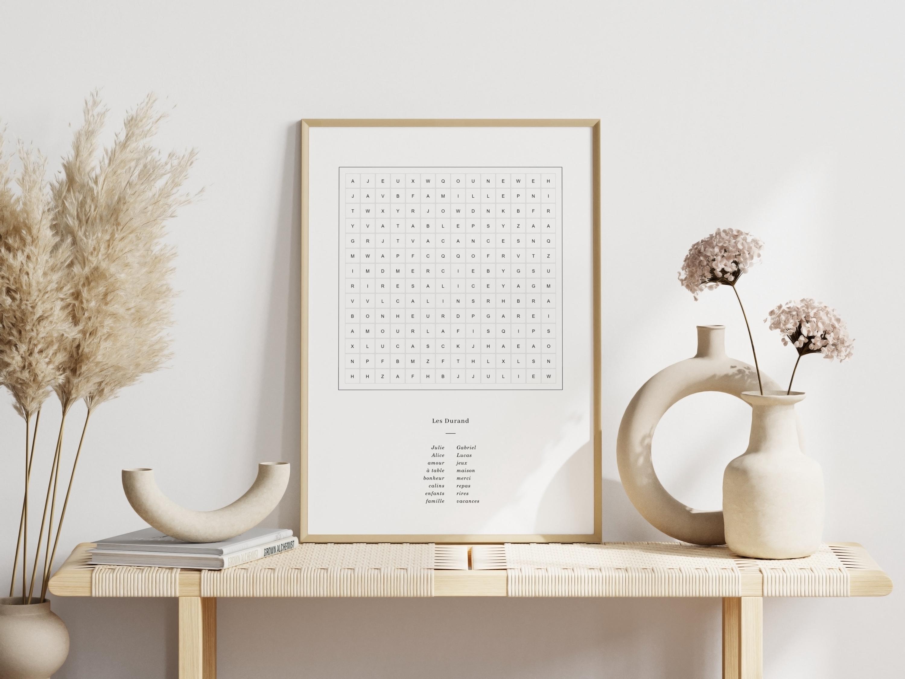 Family Poster With Hidden Words and Crossword Puzzles - Customizable ...