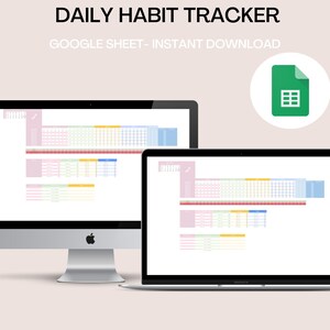 Habit Tracker Spreadsheet, Google Sheets Template, Monthly, Weekly ...