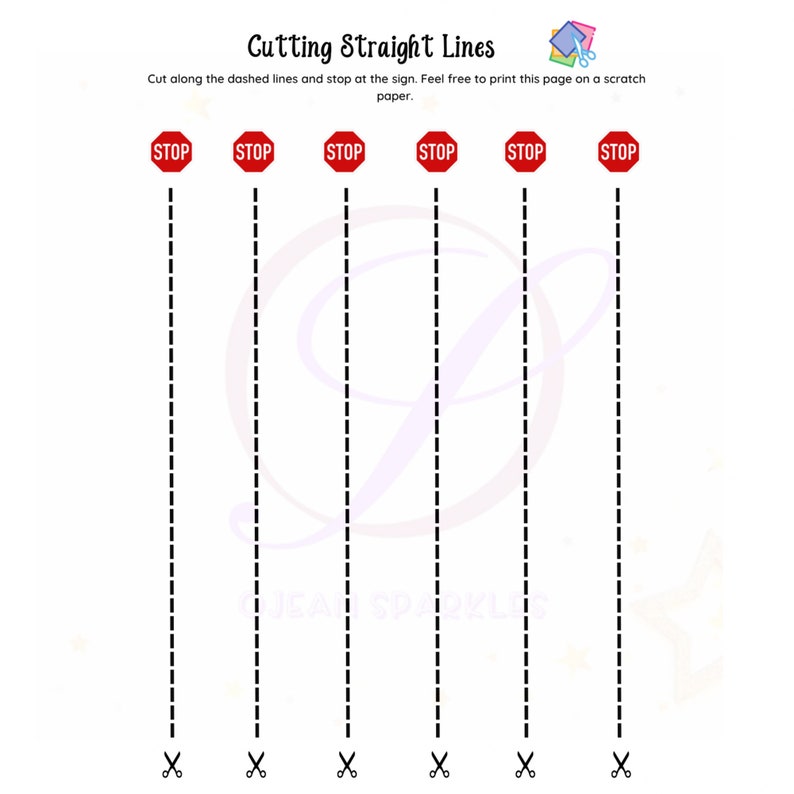 Cutting Straight Lines for Fine Motor Skills, Scissors Cutting Practice ...