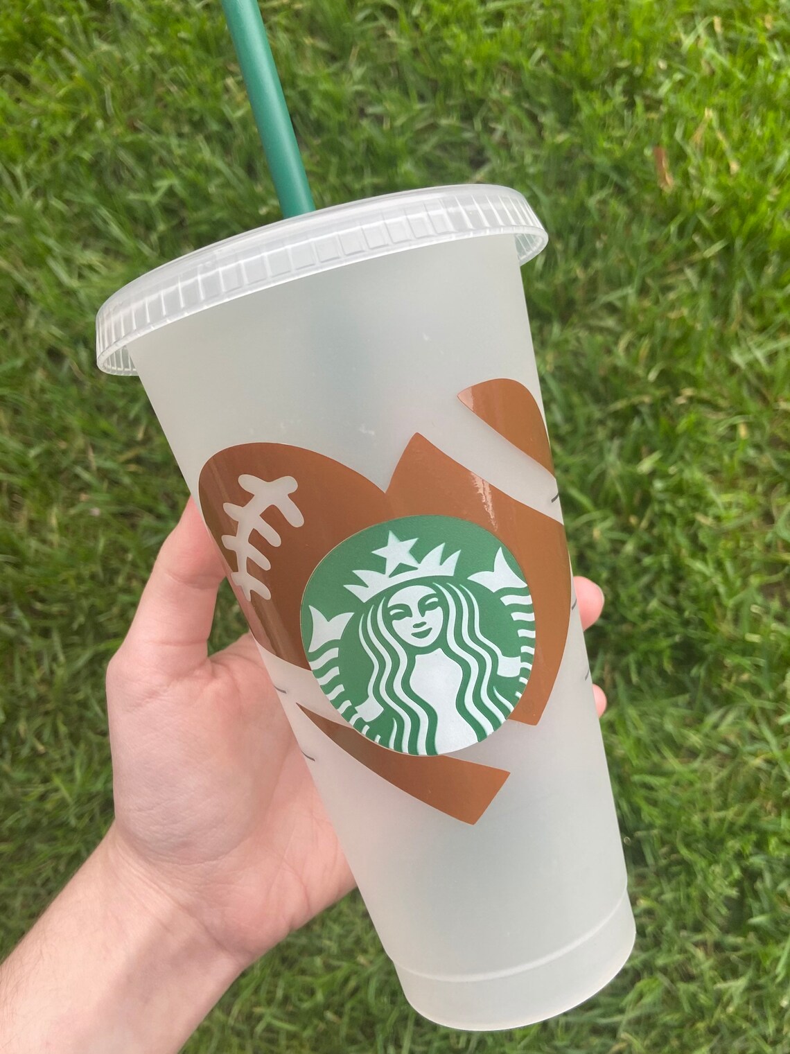 Customizable Venti Starbucks Cup Football Mom Iced Coffee Cup - Etsy